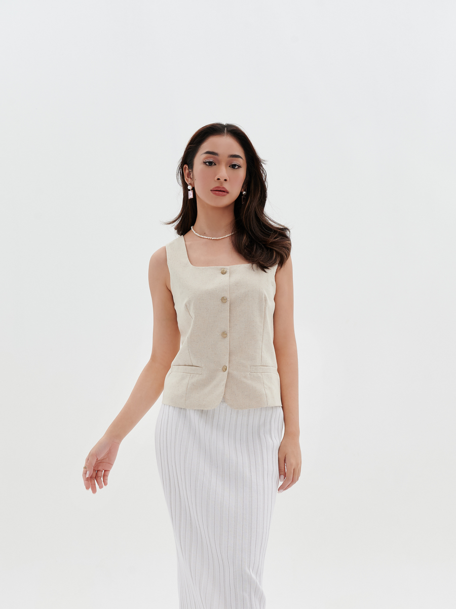 Clover Vest Top in Oat – Hanya